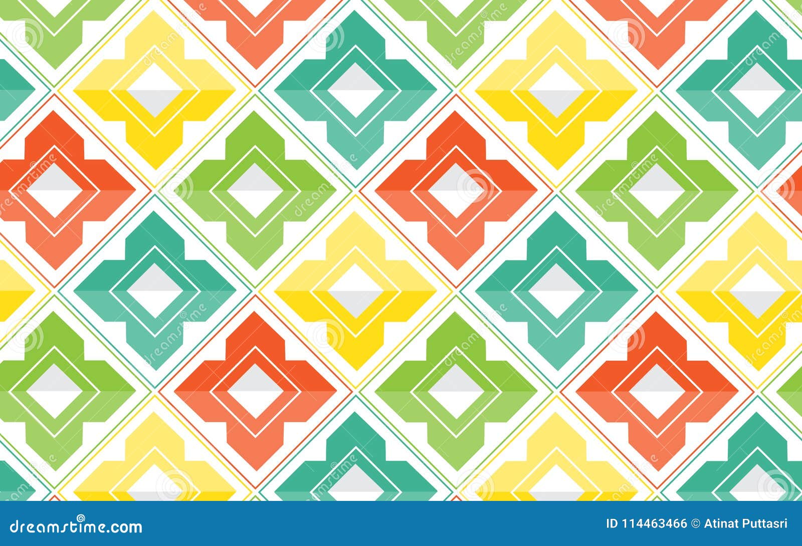 Colorful Thai Geometric Shape Abstract Vector Pattern Background Stock ...