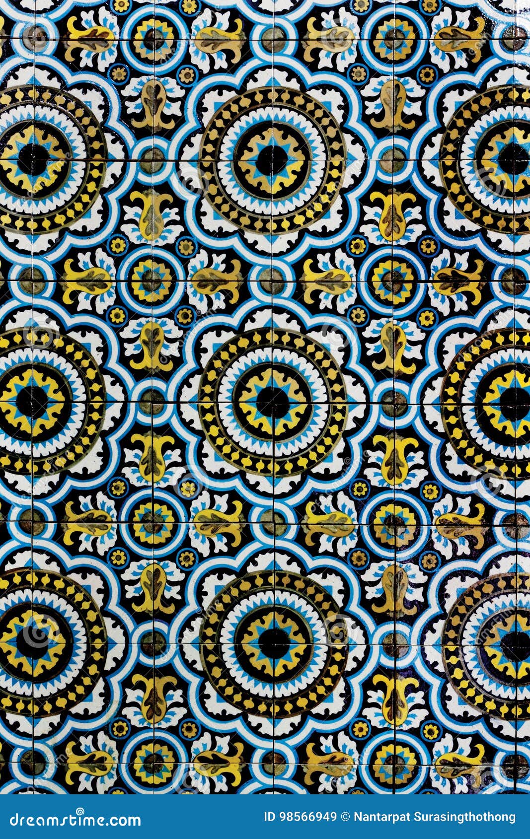 Colorful Thailand Tile Pattern Texture Stock Image - Image of artistic ...