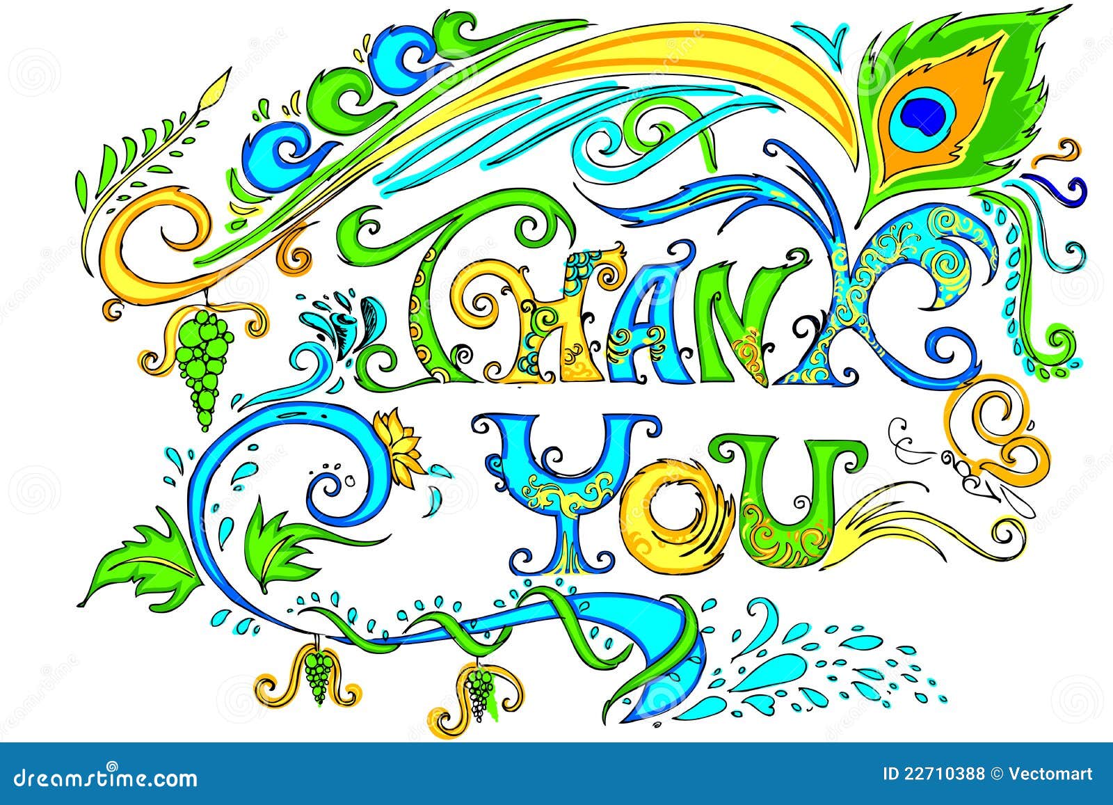 Colorful Thank You Card stock vector. Illustration of grateful - 22710388