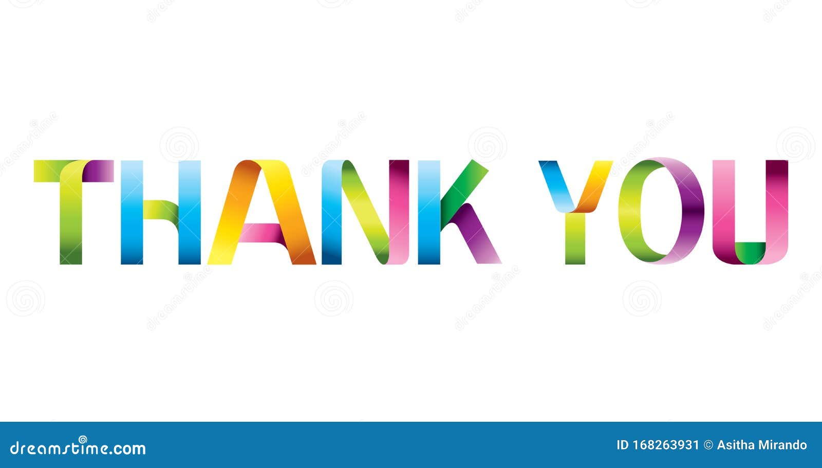 Colorful Thank You Text stock illustration. Illustration of note ...