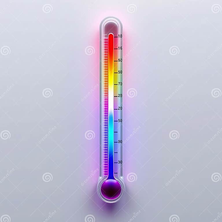 A Colorful Thermometer with a Gradient Temperature Range Displayed ...