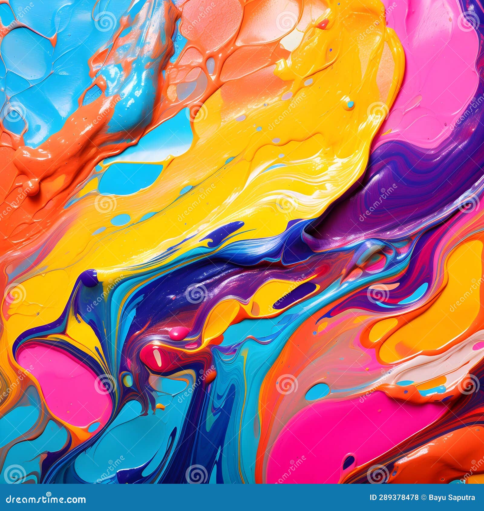 Colorful Thick Paint Mixed into Abstract Background, Ai Generative ...