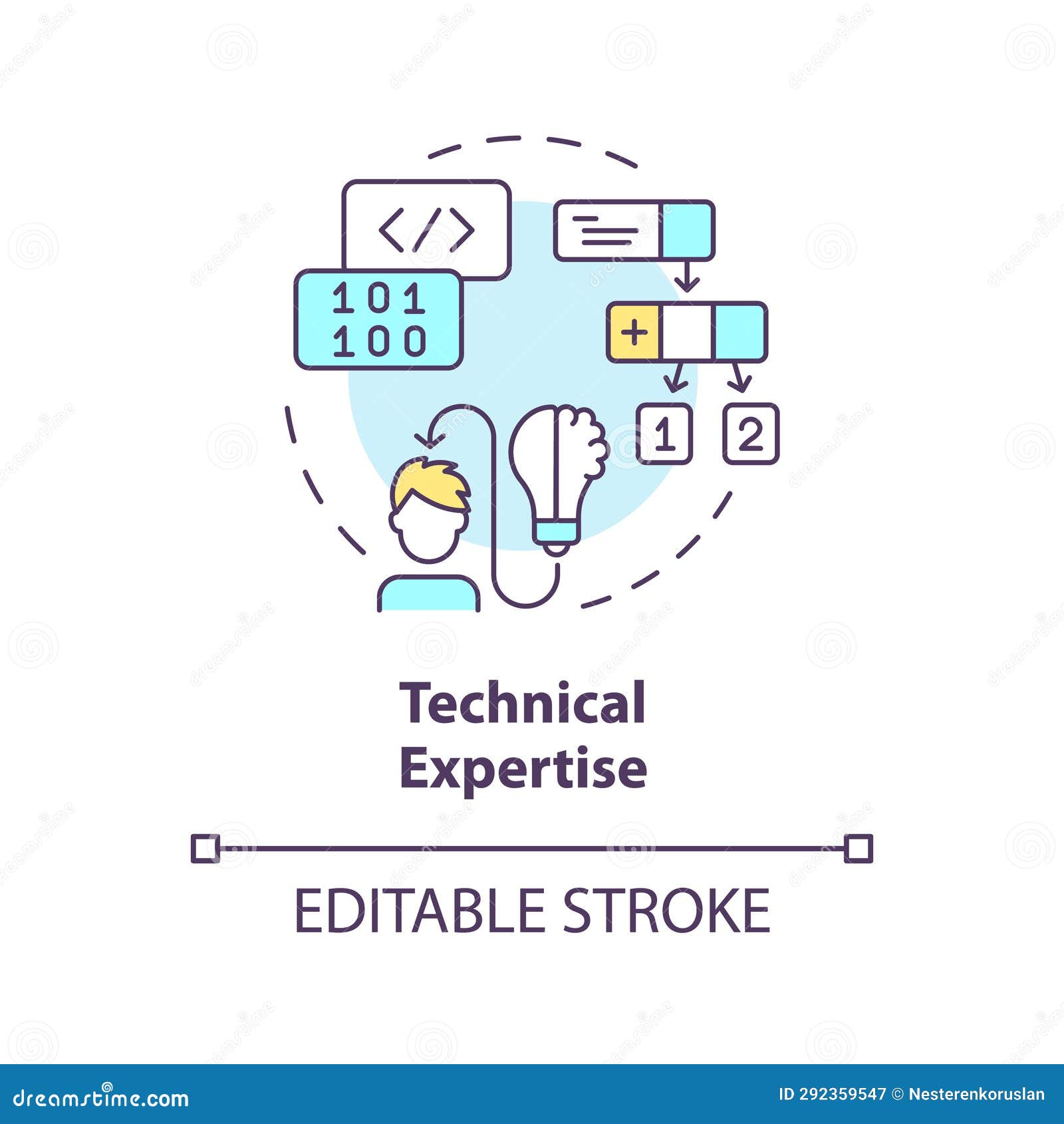 Colorful Thin Line Icon Technical Expertise Concept Stock Vector - Illustration of linear, icon ...