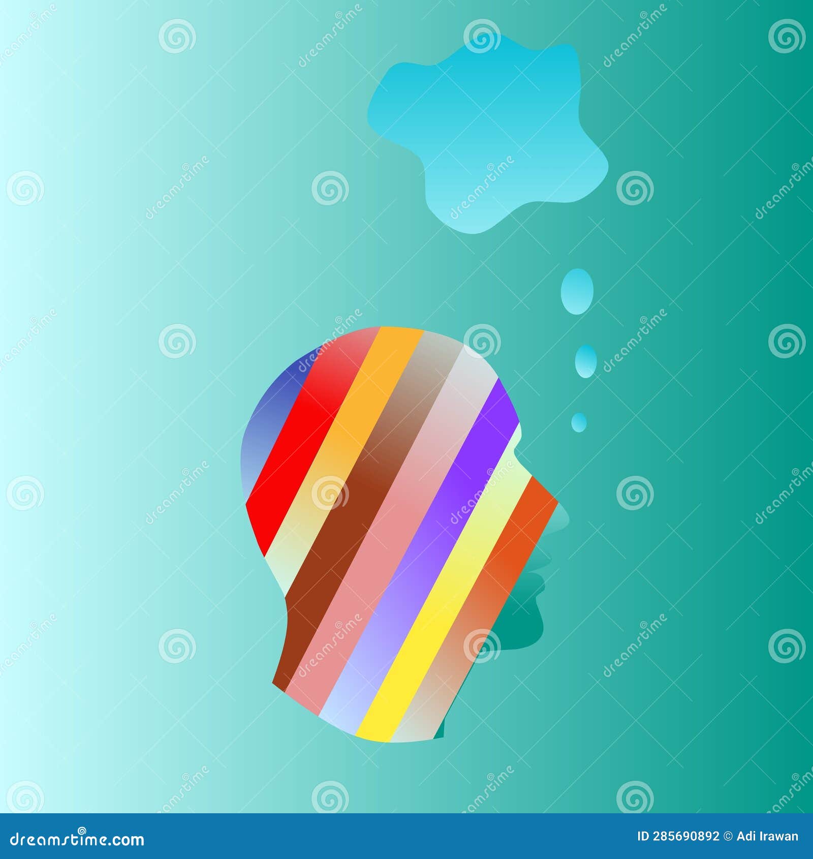 Colorful Thinking Human Head Icon Vector Logo Illustration Stock Vector ...