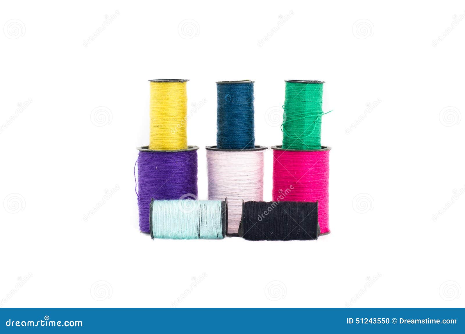 The Colorful Thread Array in Isolated Style Stock Photo - Image of hank ...