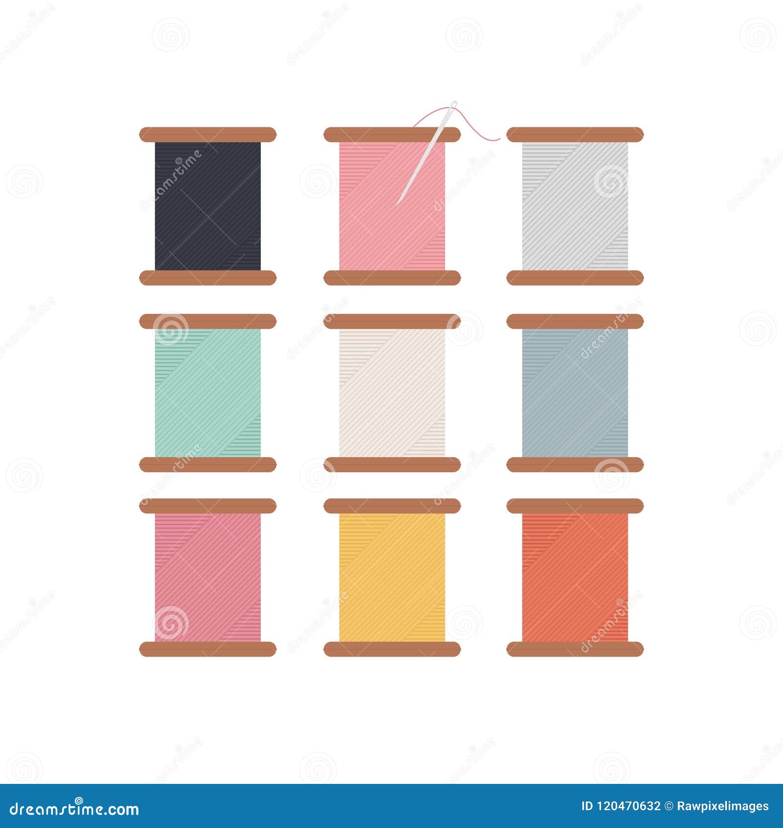 Colorful Thread Rolls Icon Illustration Stock Vector - Illustration of ...