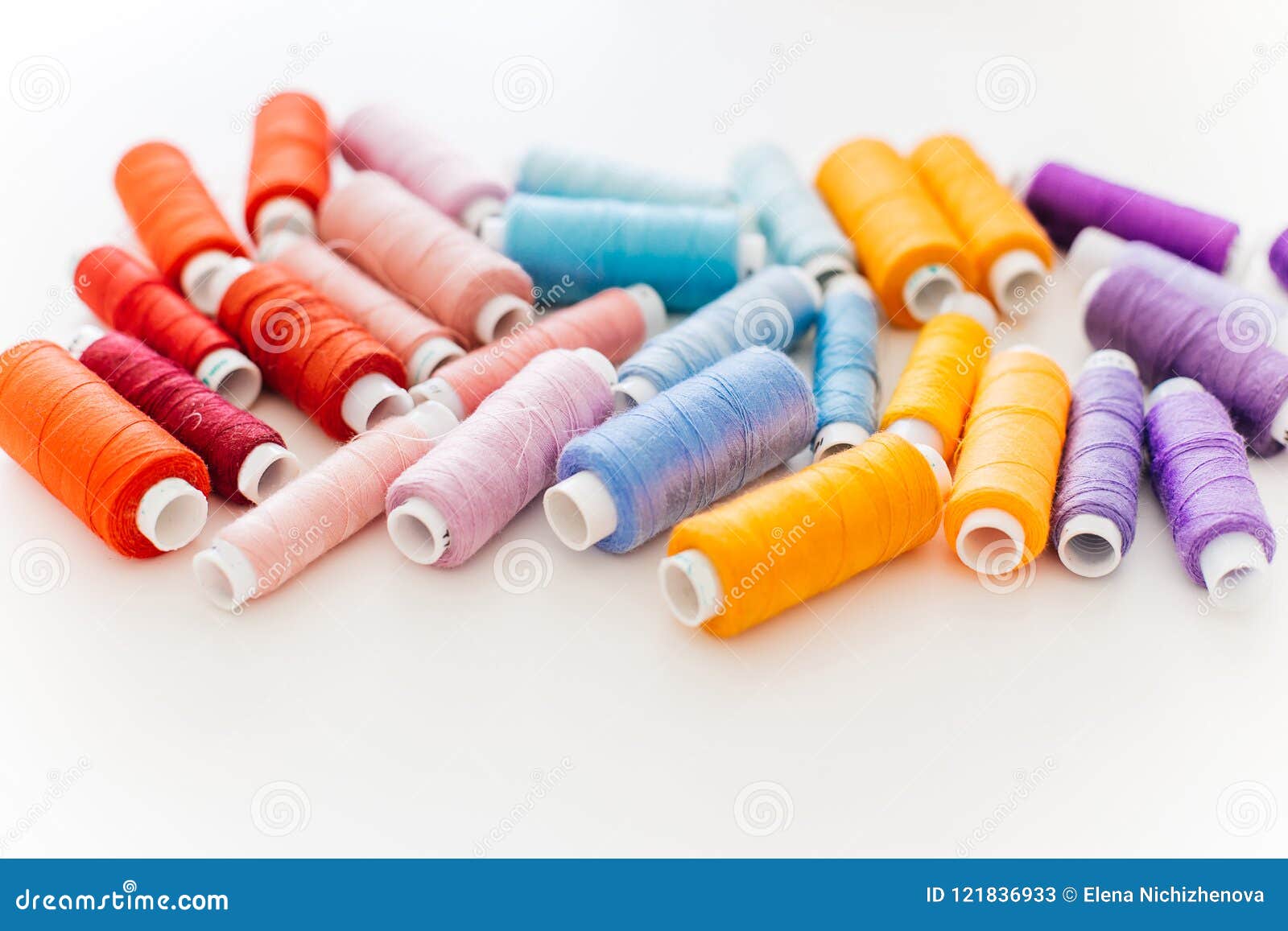 Colorful thread for sewing stock image. Image of thread - 121836933