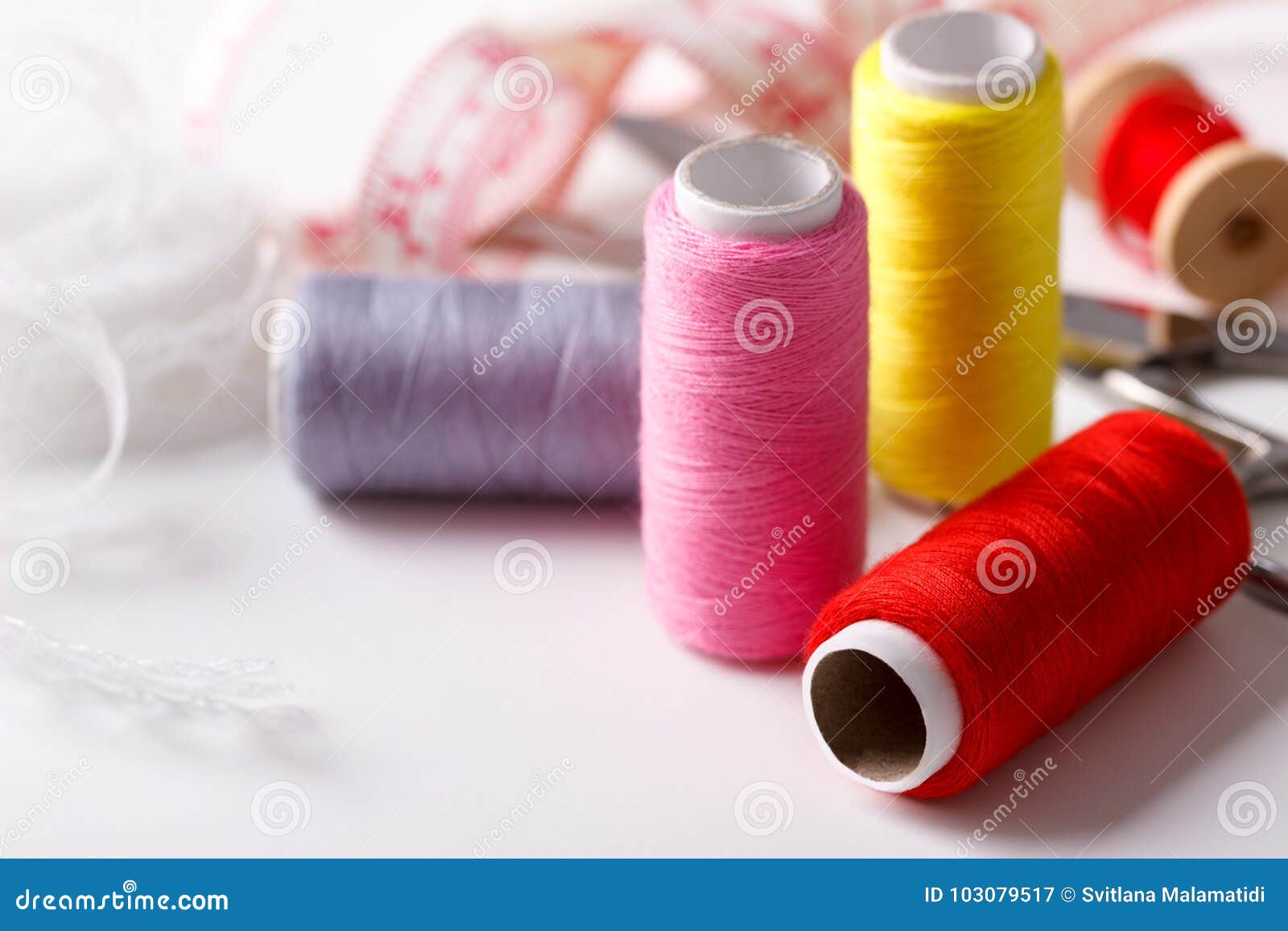 Colorful Thread Spools Used in Fabric and Textile Industry Stock Image ...
