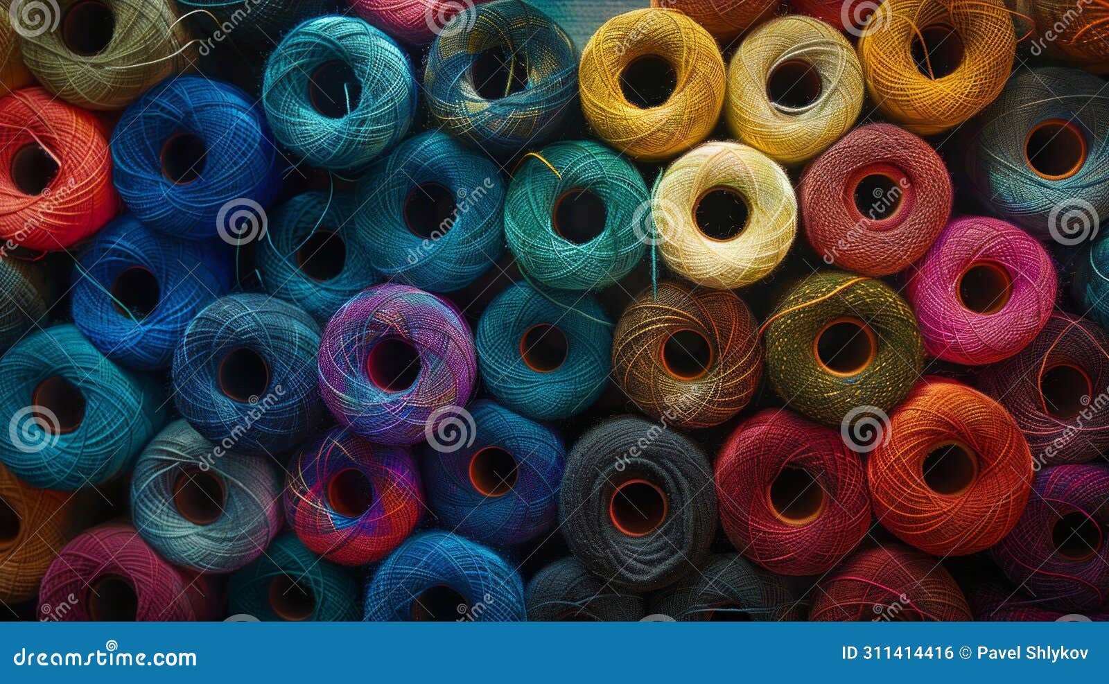 Colorful Thread Spools Used in Fabric and Textile Industry Stock Photo ...