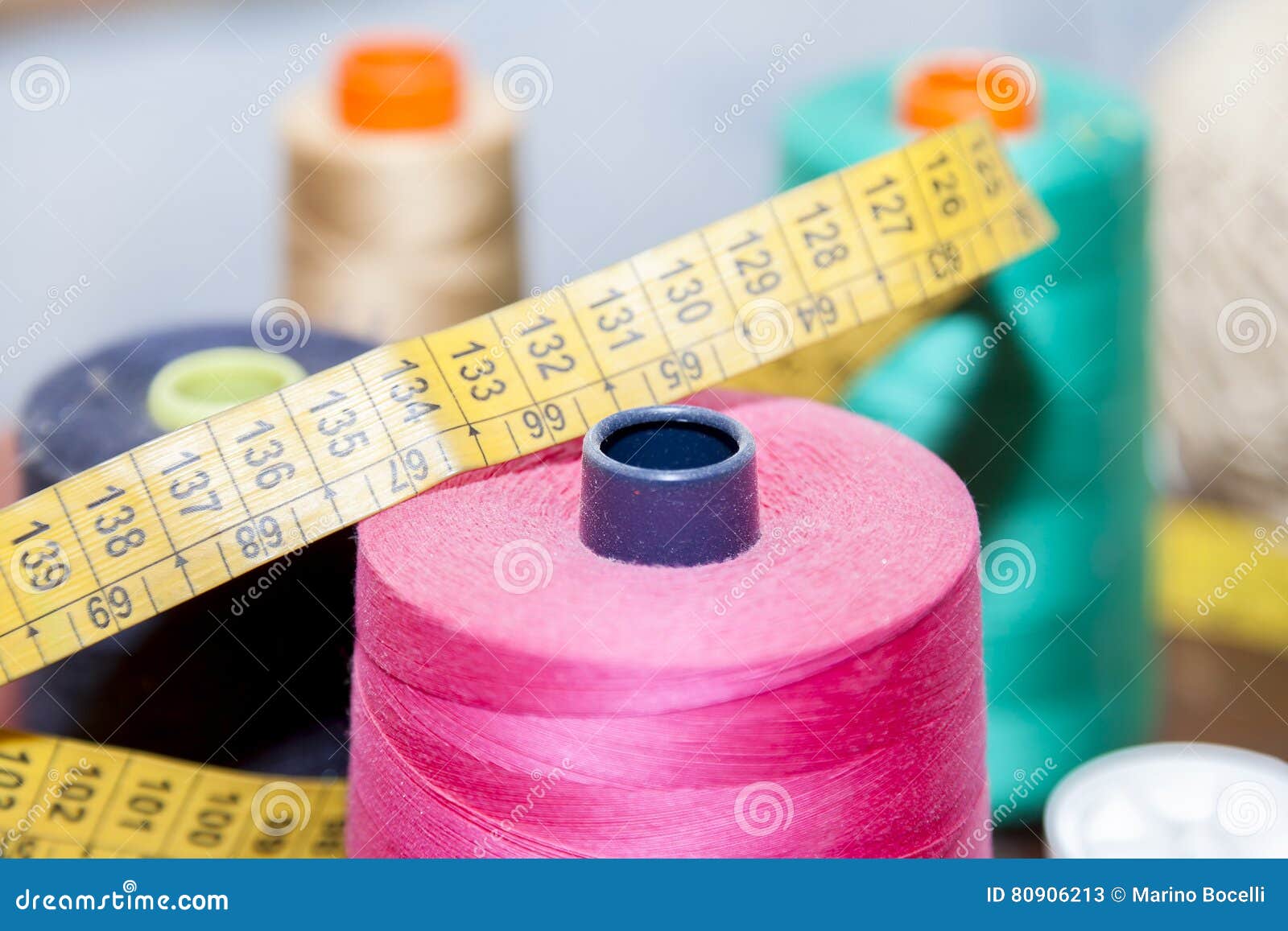 Colorful Thread Spools Used in Fabric Stock Image - Image of dressmaker ...