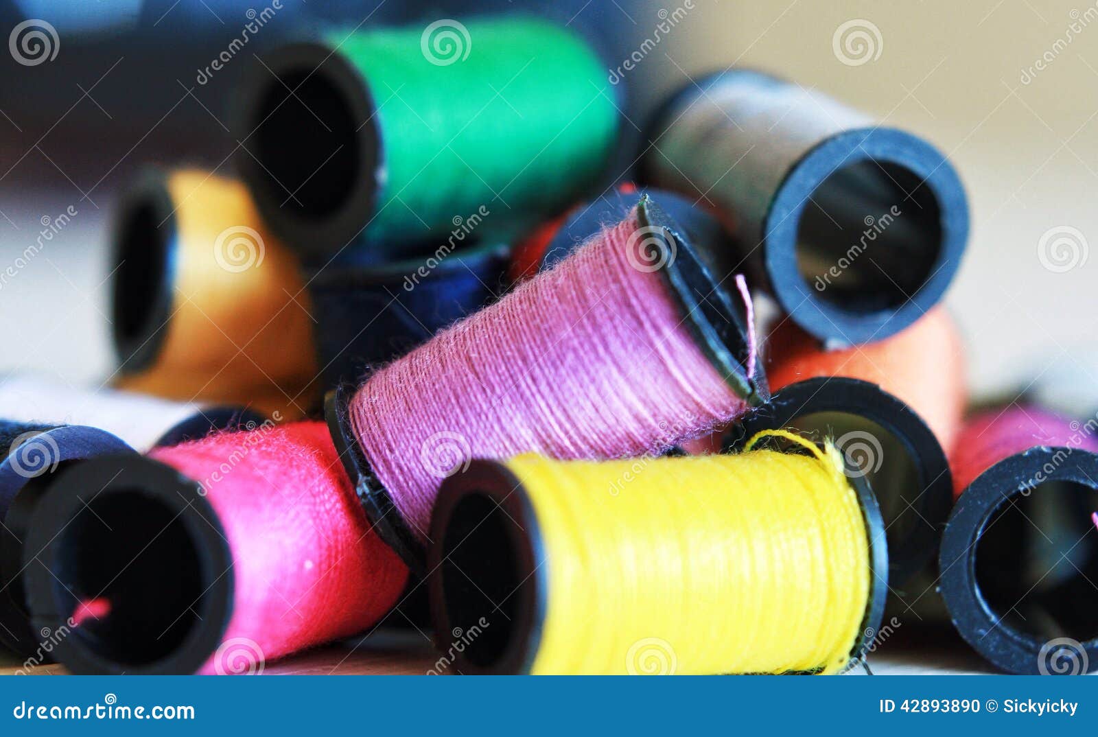 Colorful thread stacked stock photo. Image of crafts - 42893890