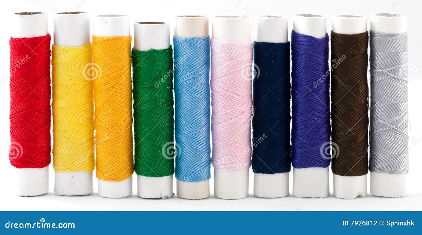 Colorful Thread on White Background Stock Photo - Image of silk ...