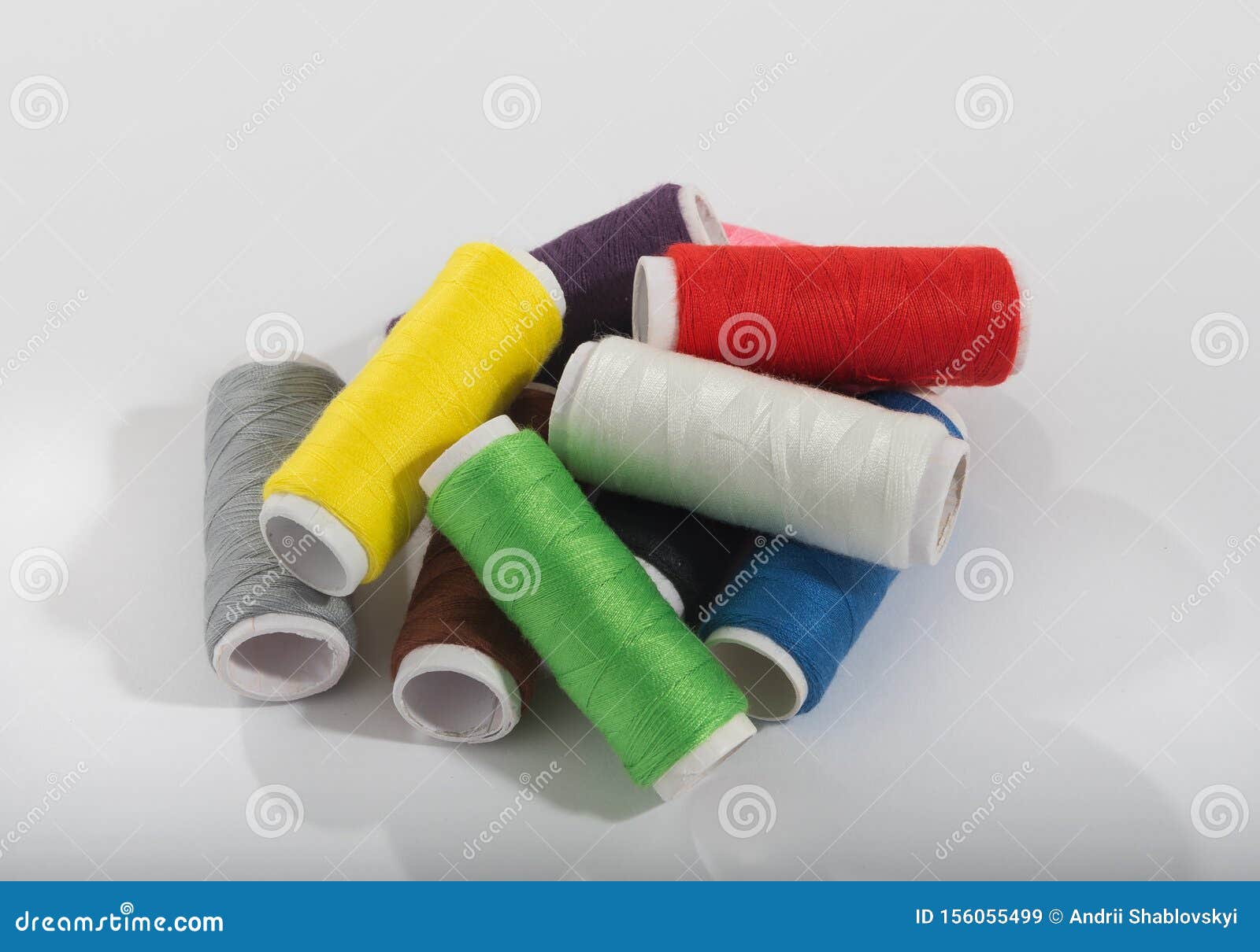 Colorful Threads on a Gray Background. Top View Stock Image - Image of ...