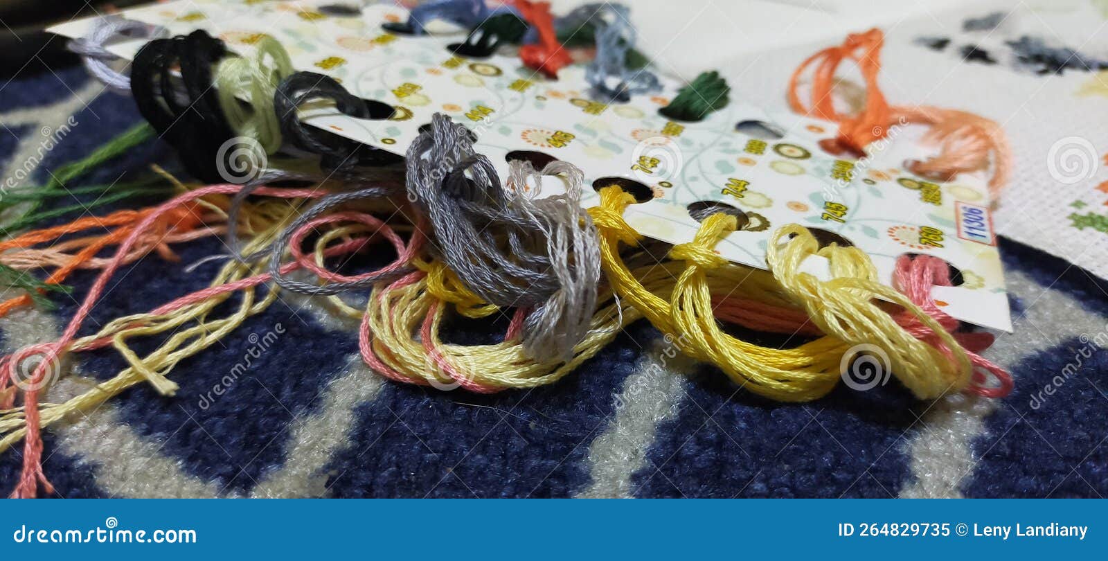 Colorful Threads for Embroidery Crafts on Cloth Stock Image - Image of ...