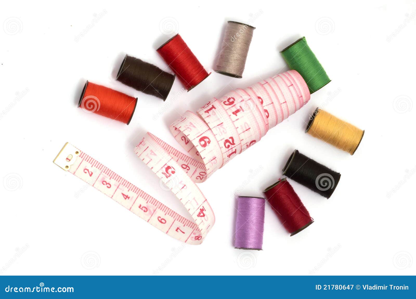 Colorful Threads and Measuring Tape Stock Image - Image of measurement ...