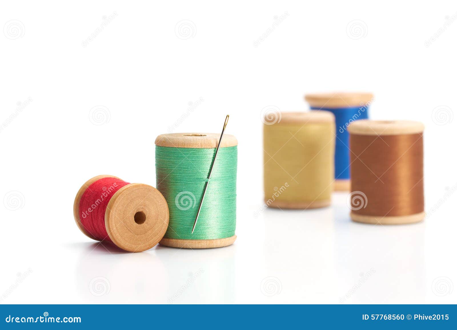 Colorful Threads and Needle Stock Photo - Image of sewing, spool: 57768560