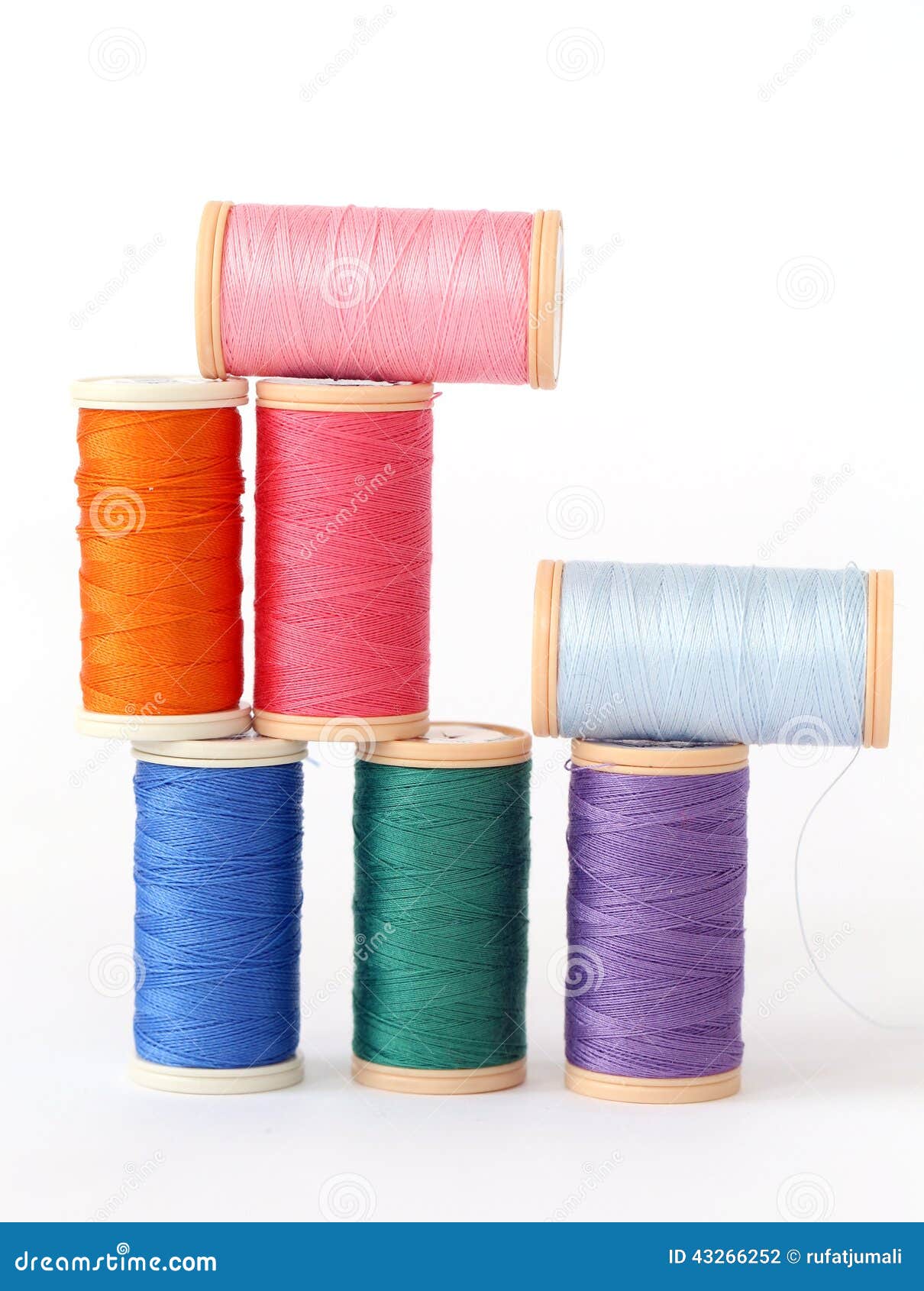 Colorful Threads on the Table Stock Photo - Image of handmade, knitting ...
