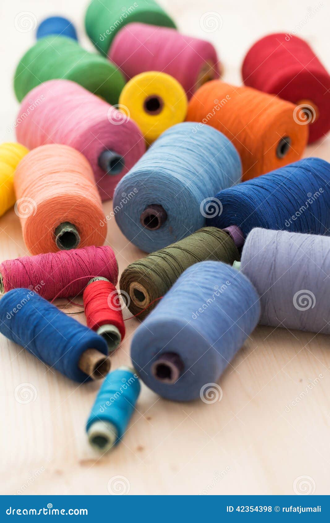 Colorful Threads on the Table Stock Photo - Image of coil, needle: 42354398