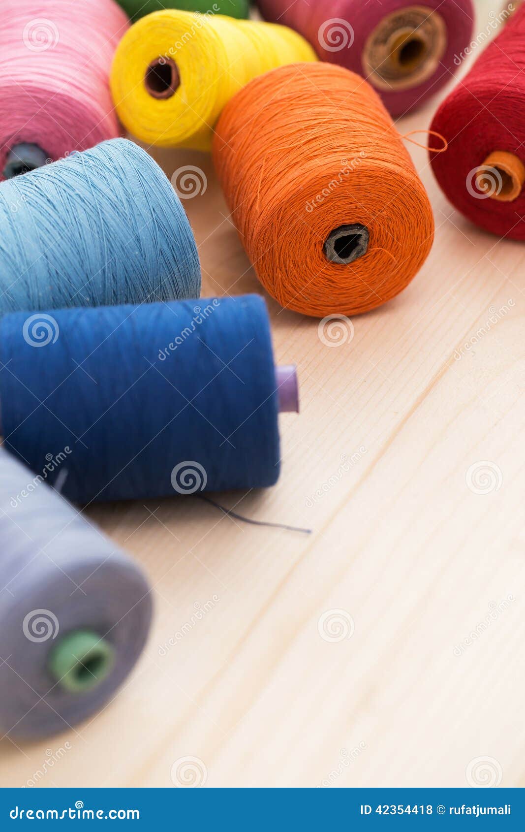 Colorful Threads on the Table Stock Photo - Image of roll, creative ...