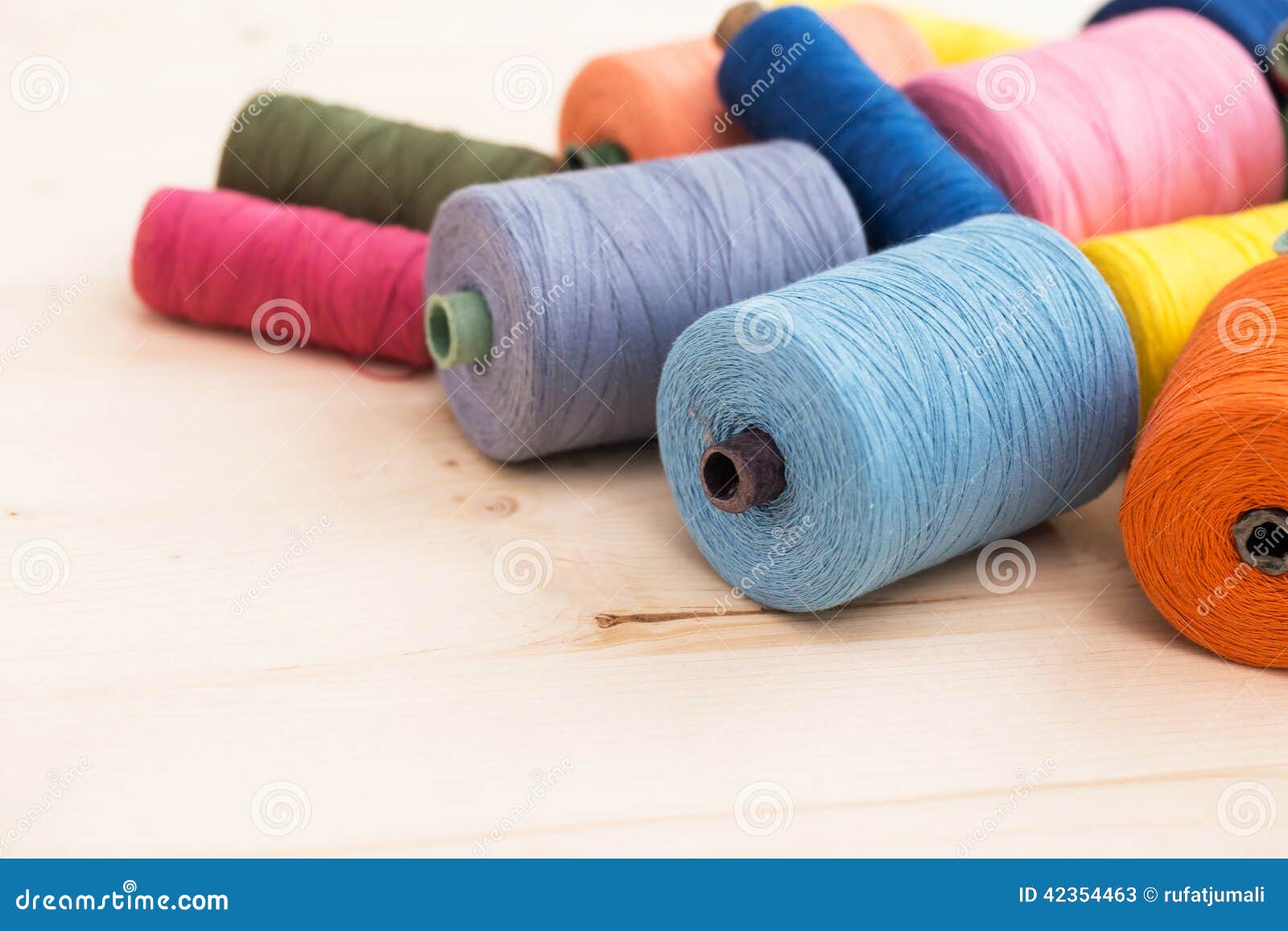 Colorful Threads on the Table Stock Image - Image of coil, bright: 42354463