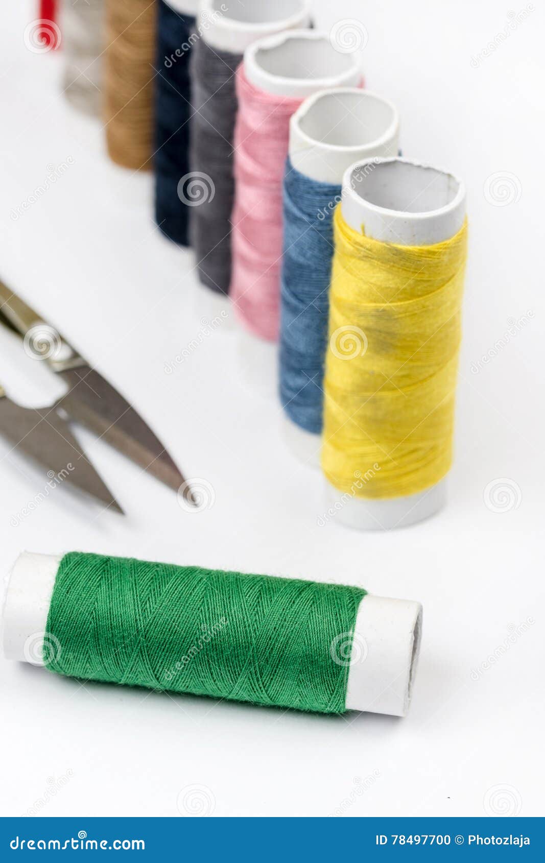Colorful Threads on the White Background Stock Photo - Image of fiber ...