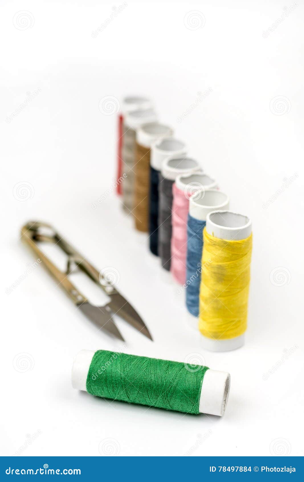 Colorful Threads on the White Background Stock Photo - Image of spool ...