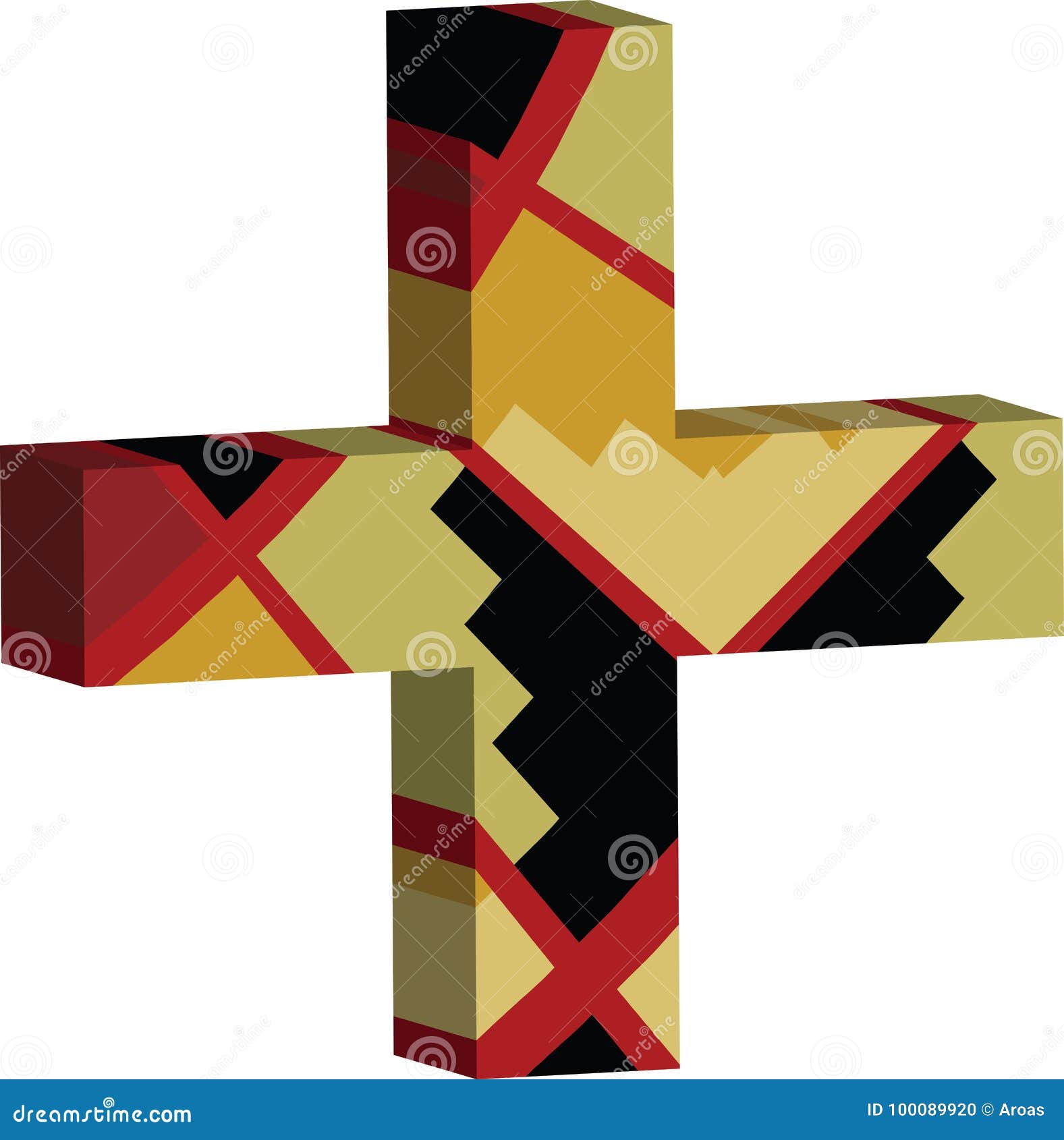 3d CROSS symbol stock vector. Illustration of color - 100089920