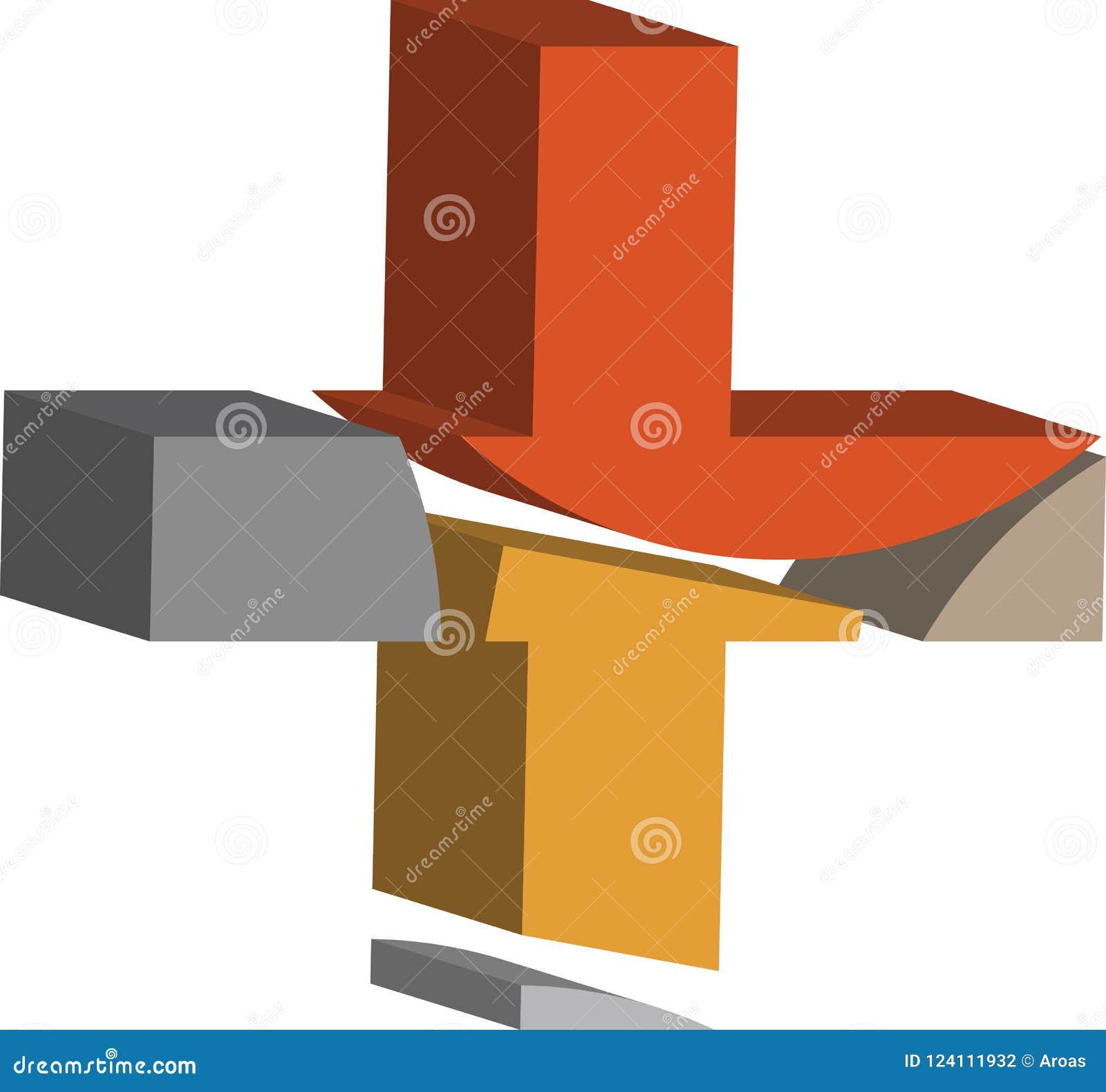 3d CROSS symbol stock vector. Illustration of design - 124111932
