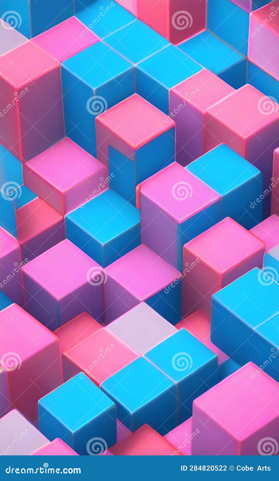 Colorful Three Dimensional Cube Background Texture. a Wall with ...