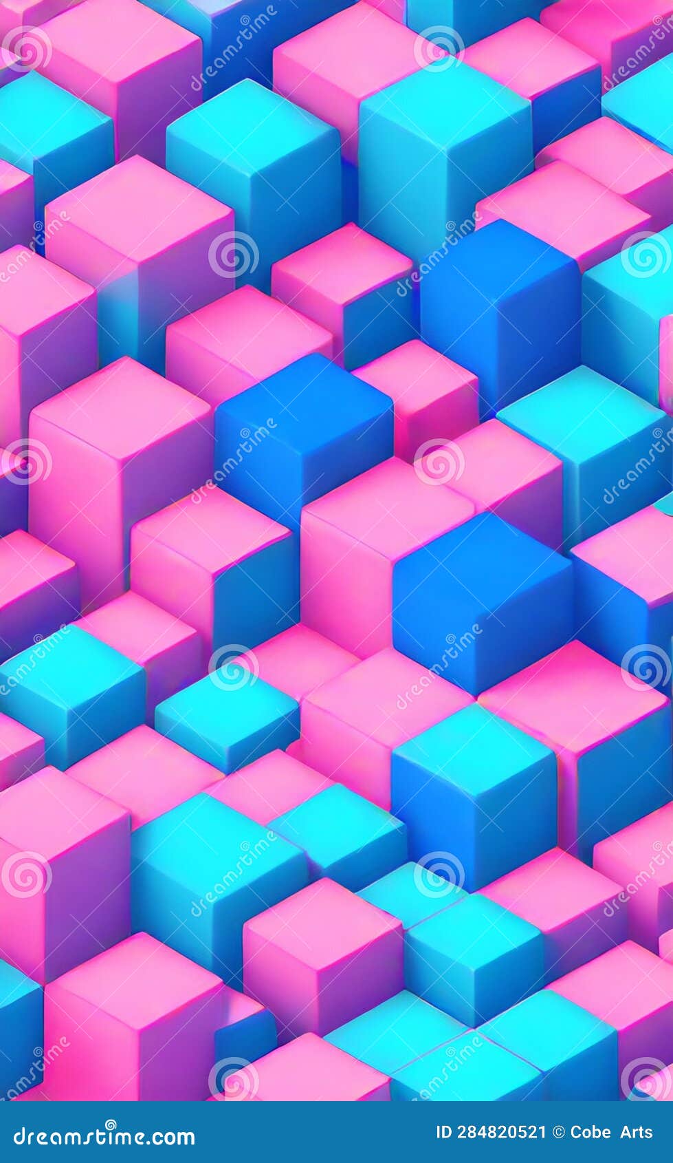 Colorful Three Dimensional Cube Background Texture. a Wall with ...