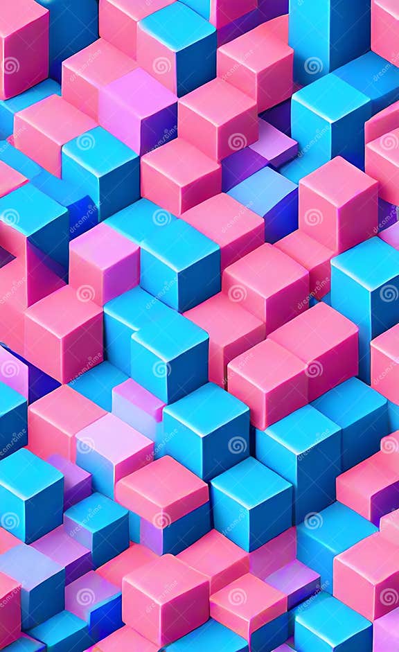 Colorful Three Dimensional Cube Background Texture. a Wall with ...