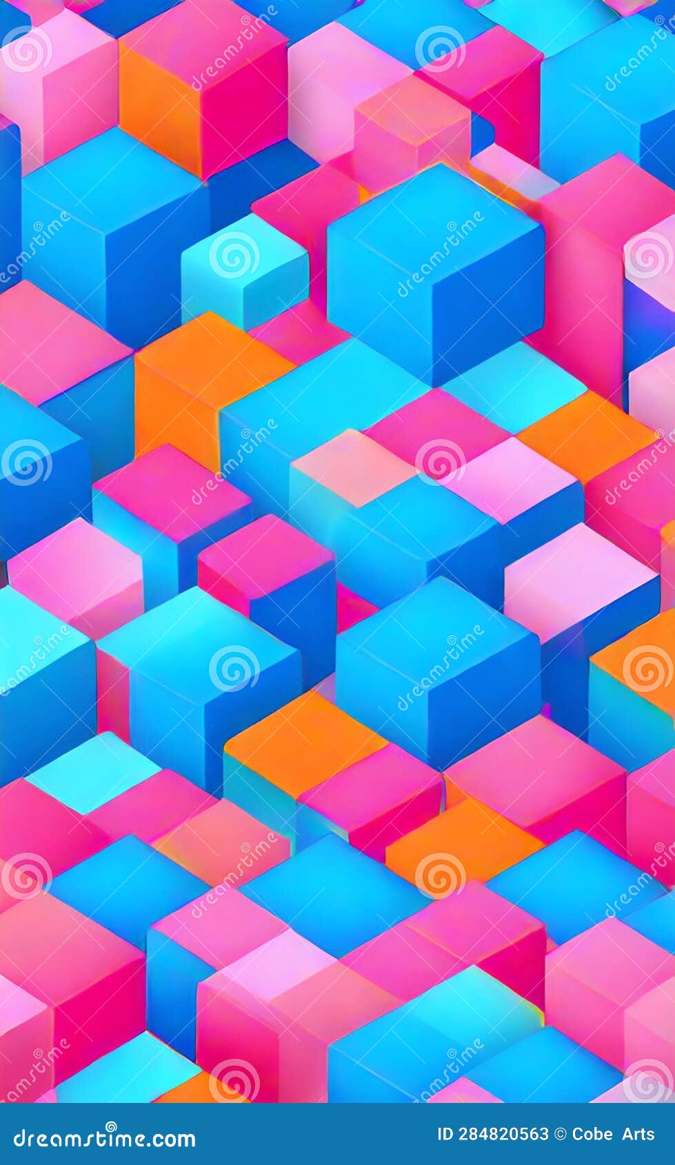 Colorful Three Dimensional Cube Background Texture A Wall With Colorful Squares Colorful