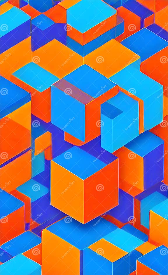 Colorful Three Dimensional Cube Background Texture. a Wall with ...