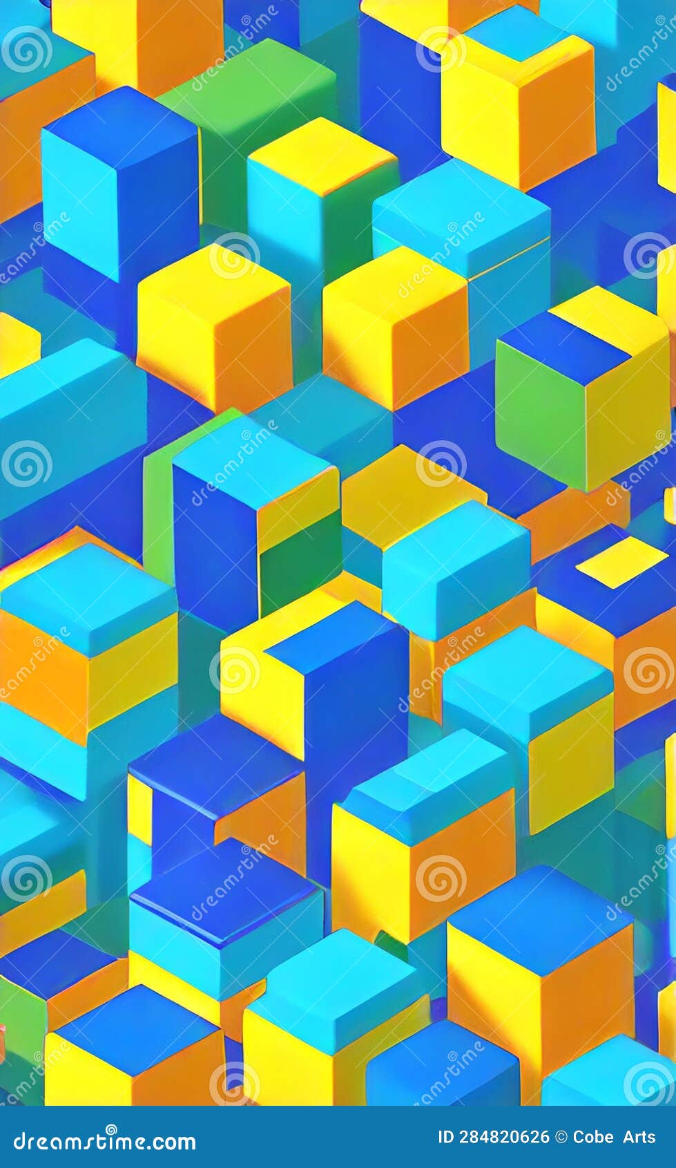Colorful Three Dimensional Cube Background Texture. a Wall with ...