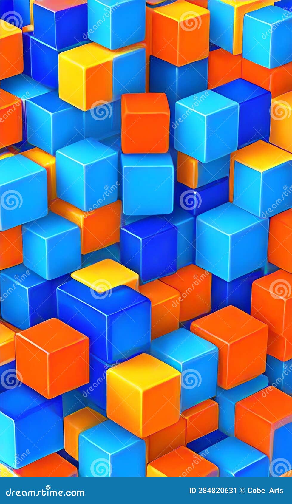 Colorful Three Dimensional Cube Background Texture. a Wall with ...