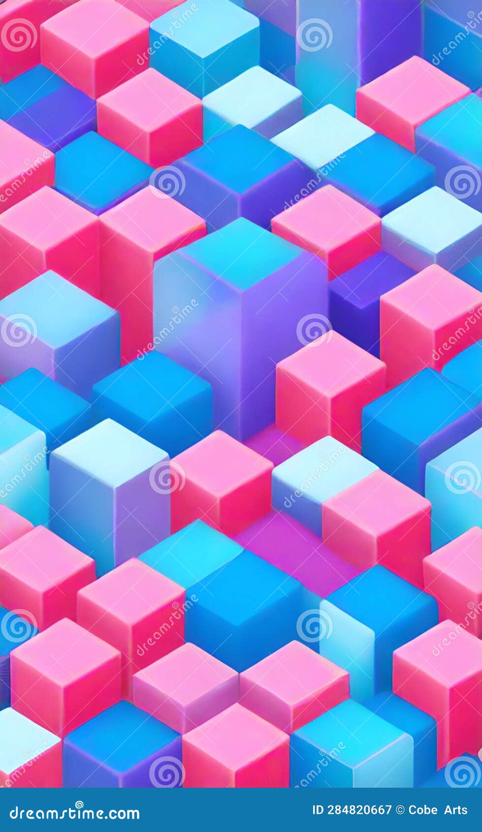 Colorful Three Dimensional Cube Background Texture. a Wall with ...