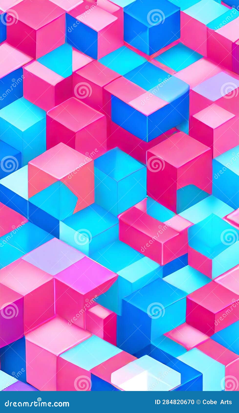 Colorful Three Dimensional Cube Background Texture. a Wall with ...