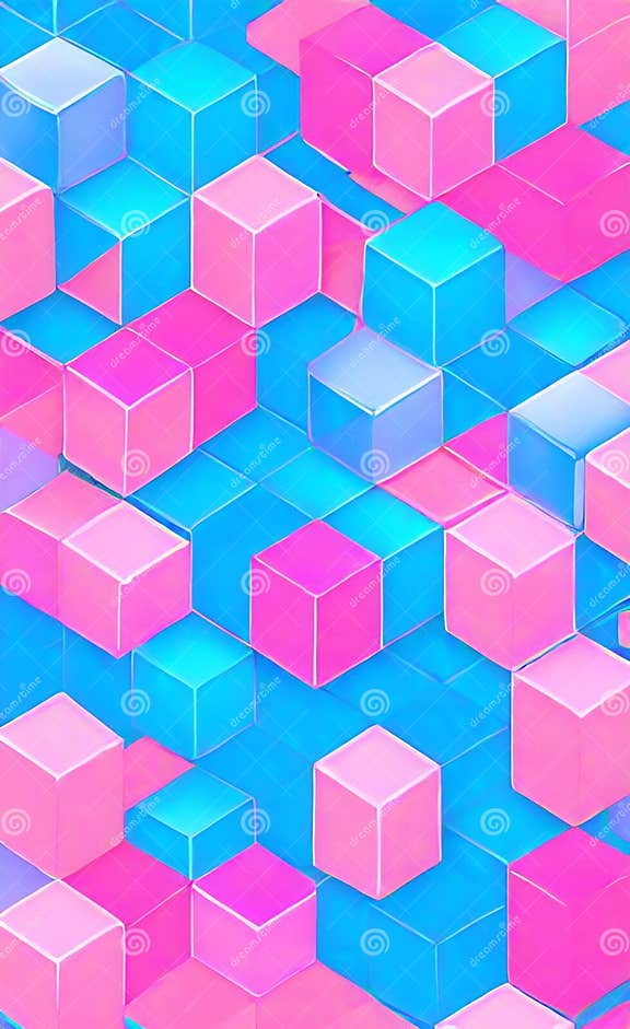 Colorful Three Dimensional Cube Background Texture. a Wall with ...