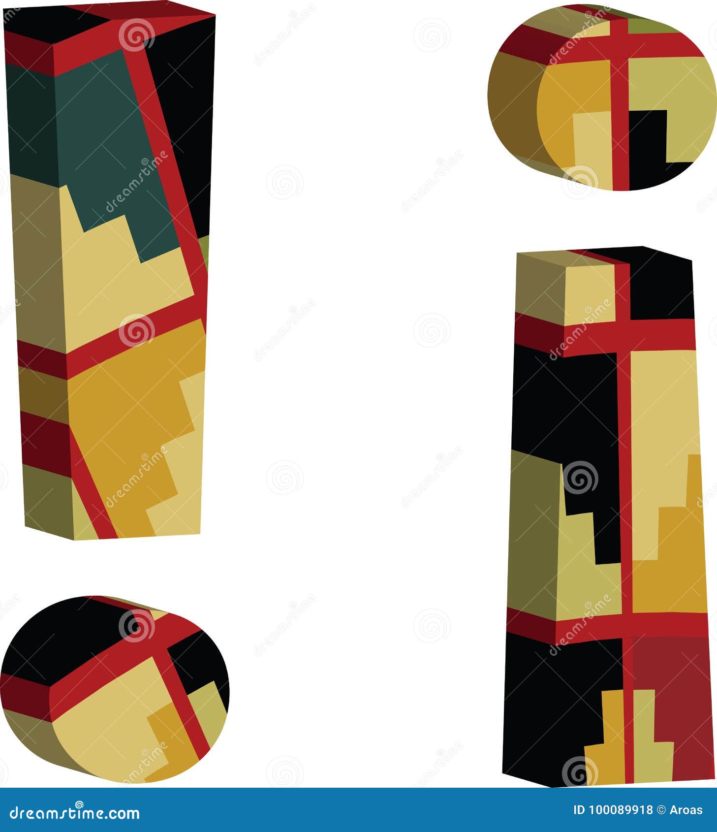 3d EXCLAMATION MARK symbol stock vector. Illustration of design - 100089918