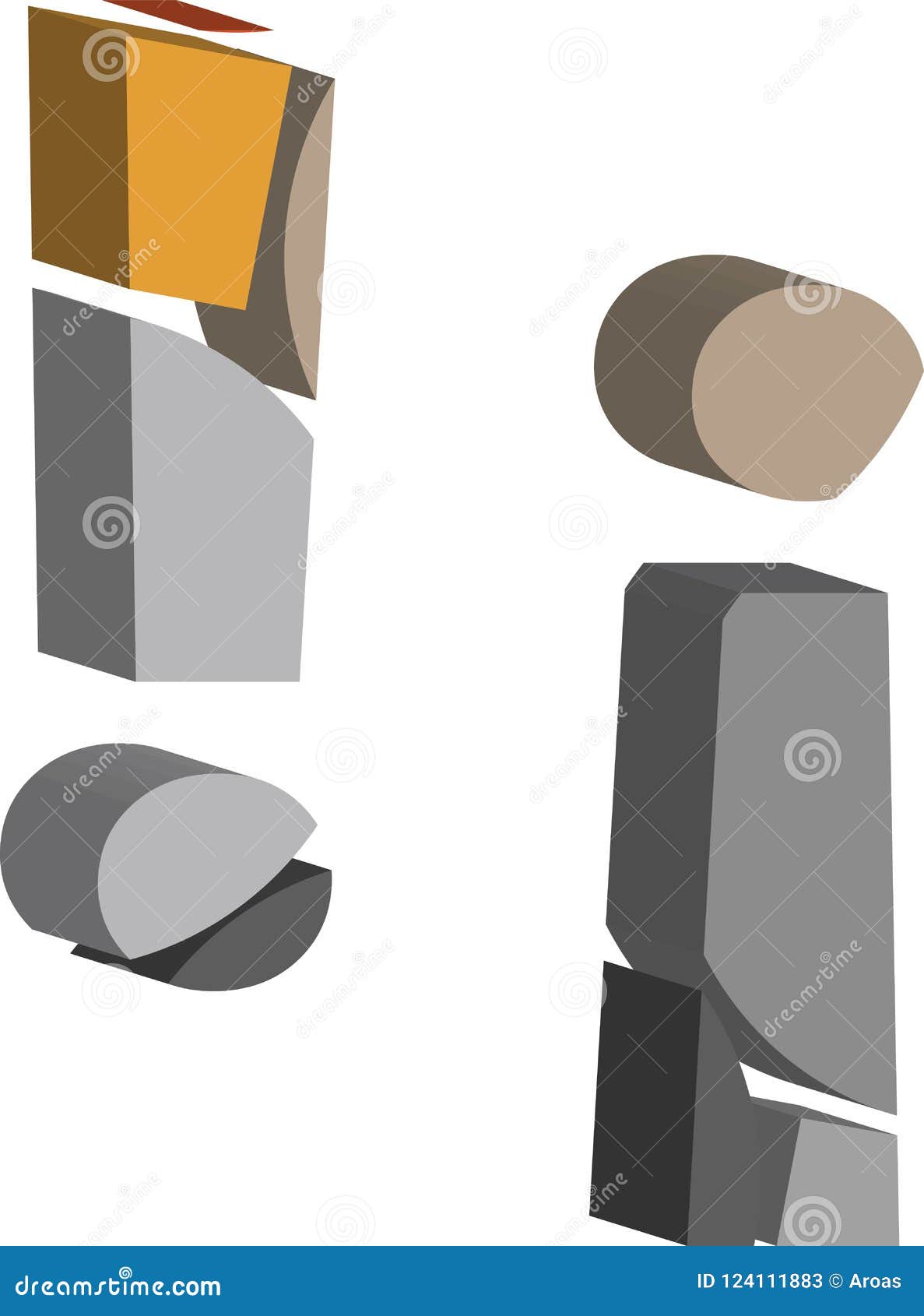 3d EXCLAMATION MARK symbol stock vector. Illustration of square - 124111883