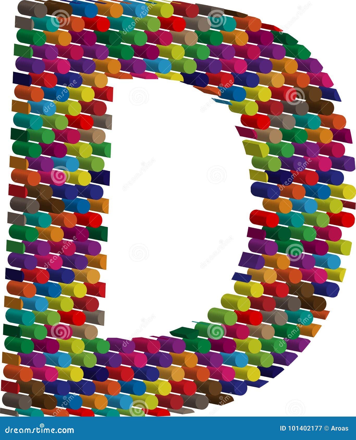 3d font letter D stock vector. Illustration of pattern - 101402177