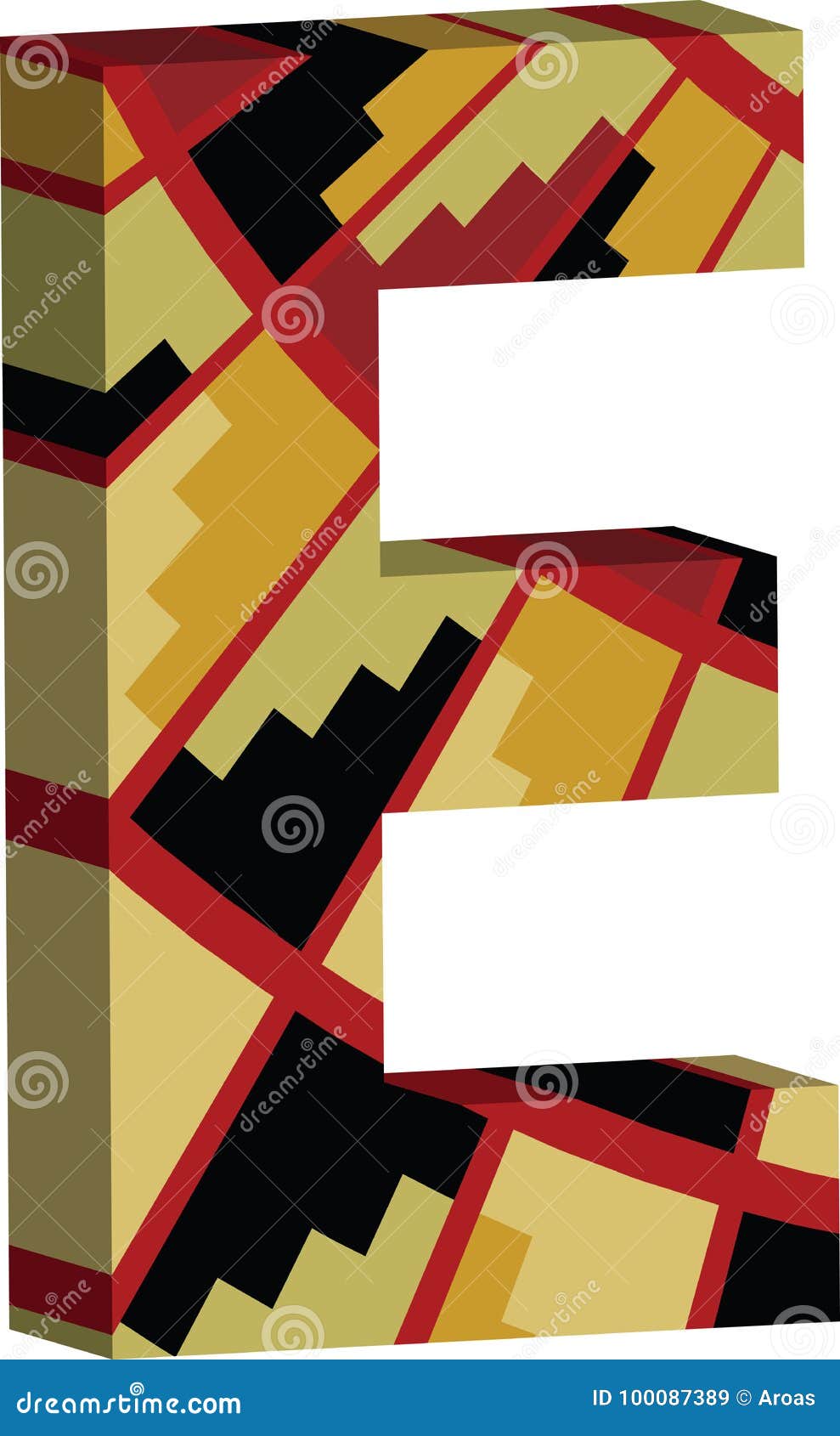 3d font letter E stock vector. Illustration of abstract - 100087389