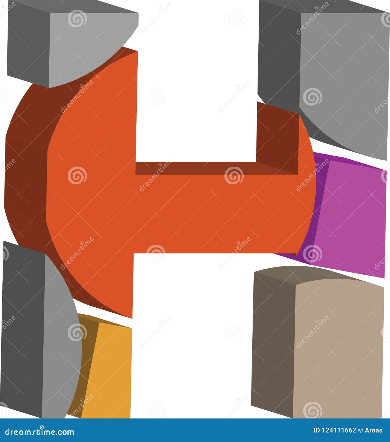 3d font letter H stock vector. Illustration of calligraphy - 124111662