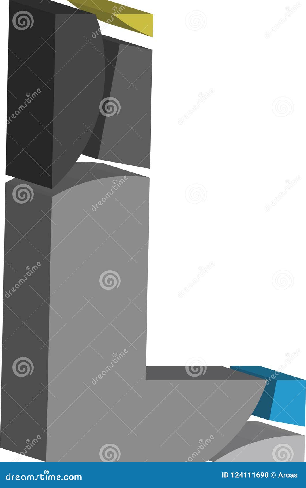 3d font letter L stock vector. Illustration of graphic - 124111690