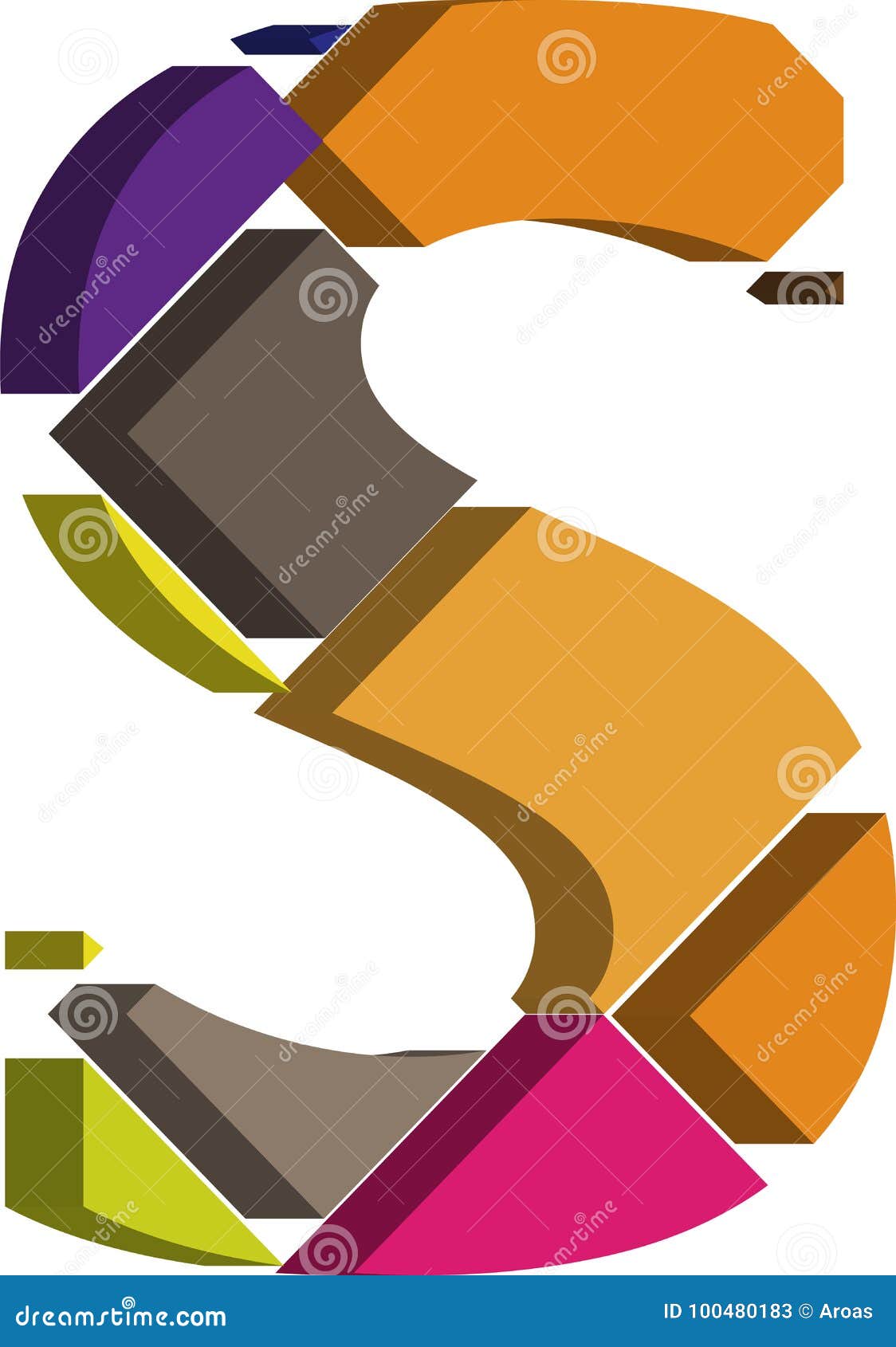 3d font letter S stock vector. Illustration of graphic - 100480183