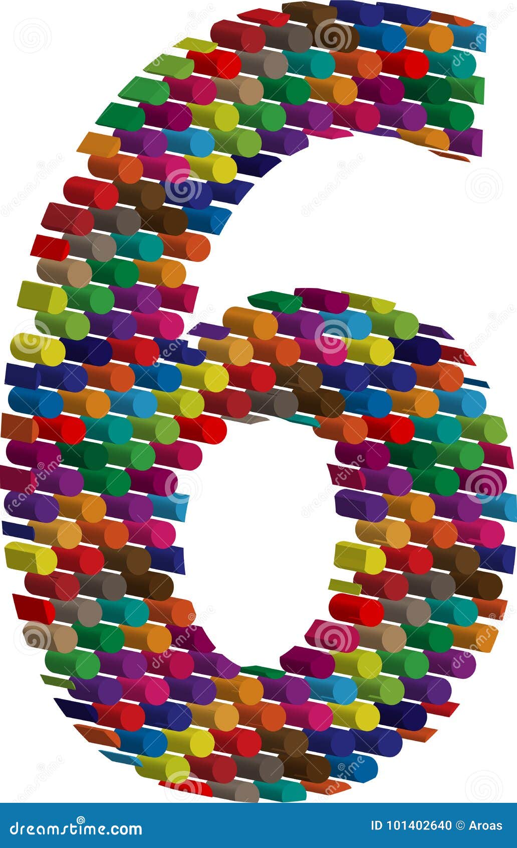 3d font number 6 stock vector. Illustration of background - 101402640