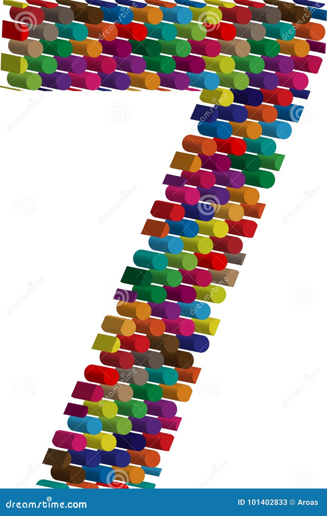 3d font number 7 stock vector. Illustration of seven - 101402833