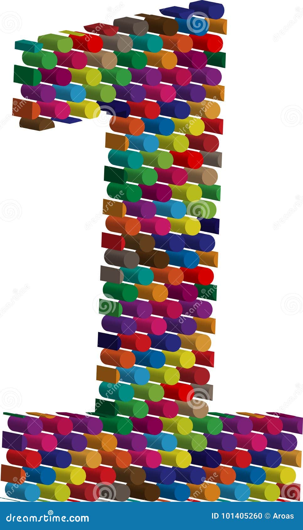 3d font number 1 stock vector. Illustration of symbol - 101405260