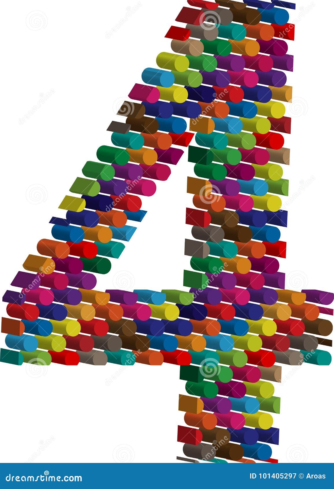 3d font number 4 stock vector. Illustration of artistic - 101405297