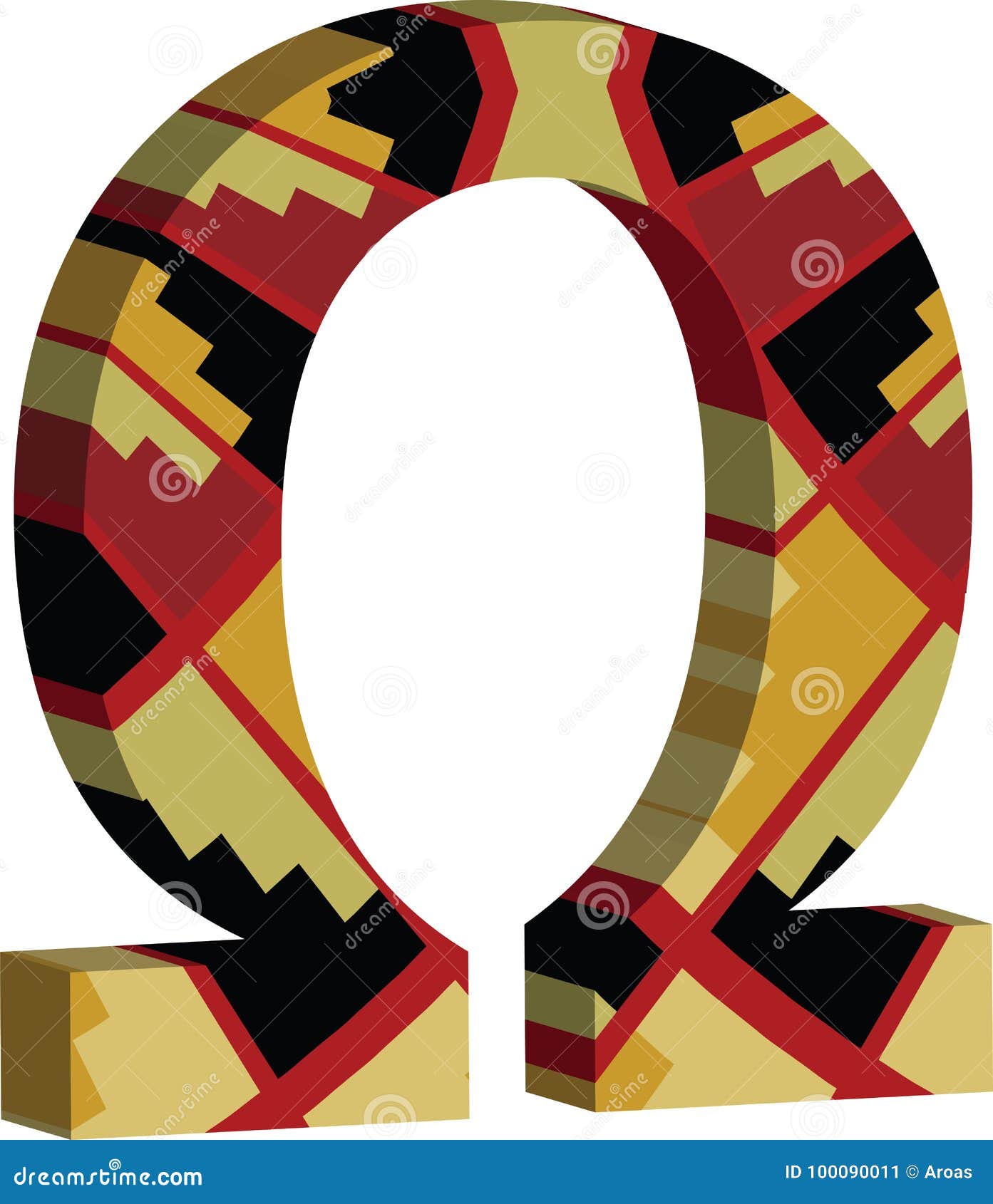 3d OMEGA symbol stock vector. Illustration of graphic - 100090011